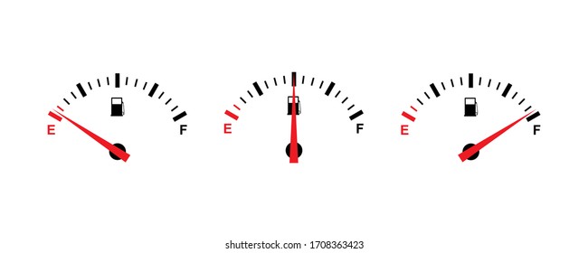 Fuel Gauge Icon Set Simple Design Stock Vector (Royalty Free ...