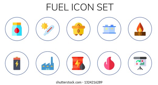 Fuel Icon Set 10 Flat Fuel Stock Vector (Royalty Free) 1324216289