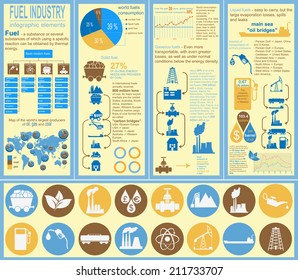 Fuel Industry Infographic Set Elements Creating Stock Vector (Royalty ...