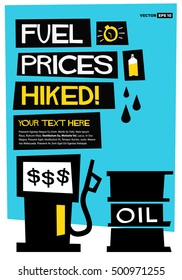 Fuel Prices Hiked Flat Style Vector Stock Vector (Royalty Free ...