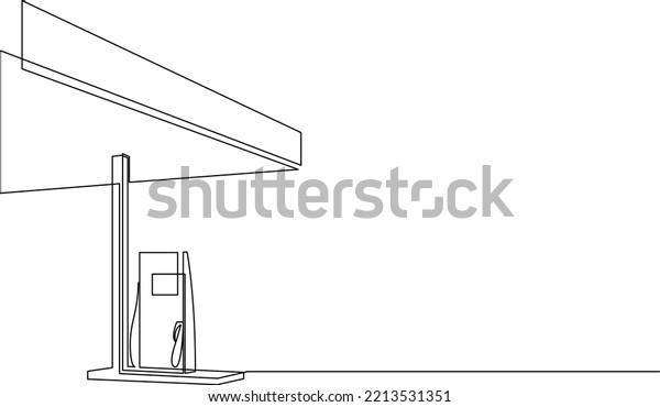 Fuel Station Single Line Drawing Gas Stock Vector (Royalty Free ...