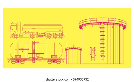 Fuel Tanks Stock Vector (Royalty Free) 594930932 | Shutterstock