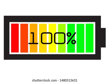 Full Battery 100 Icon Vector Stock Vector (Royalty Free) 1480513631 ...