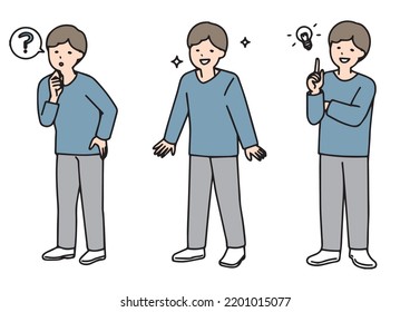 Full Body Illustration Man Casual Style Stock Vector (Royalty Free ...