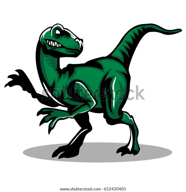 Full Body Raptor Clip Art Mascot Stock Vector (Royalty Free) 652420405