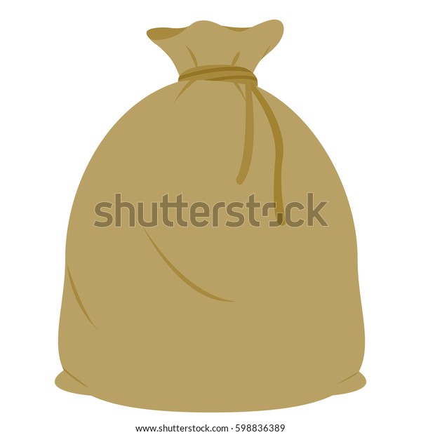 Full Burlap Sack Tied Rope Vector Stock Vector (Royalty Free) 598836389