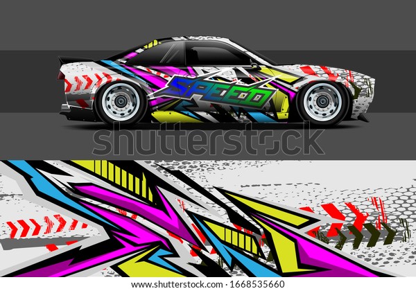 full car wrap design. abstract, bold and aggressive graphic