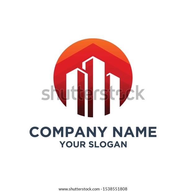 Full Color Building Logo Suitable Industrial Stock Vector (Royalty Free ...