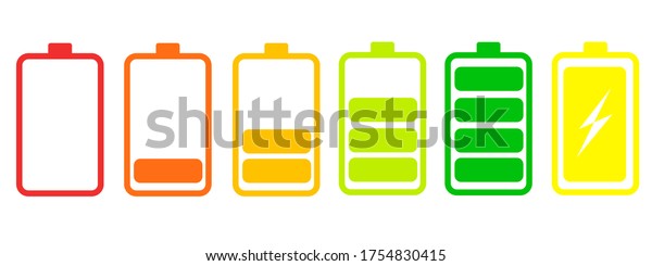 Full Color Charging Icons Set Web Stock Vector (Royalty Free ...