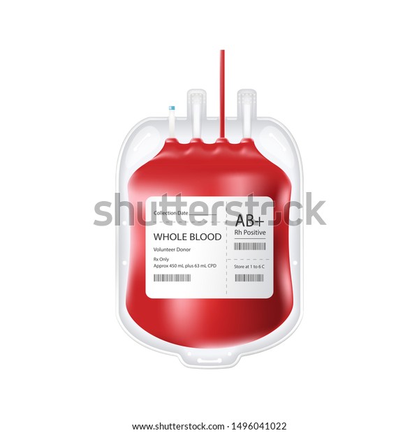 Full Container Blood Plastic Container Blood Stock Vector (Royalty Free ...