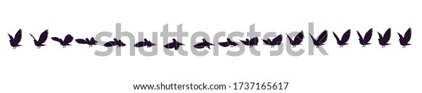 Full Cycle Animation Black White Silhouette Stock Vector (Royalty Free ...