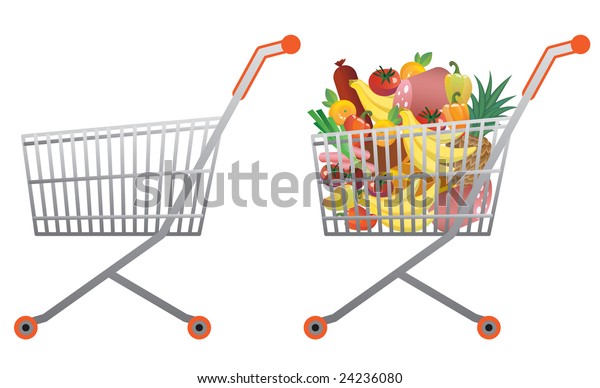 Full Empty Shopping Cart Vector Stock Vector (Royalty Free) 24236080