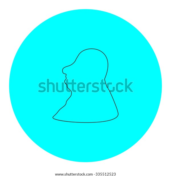 Full Face Fat Man Black Outline Stock Vector (Royalty Free) 335512523
