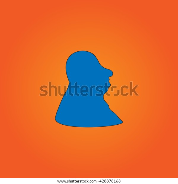 Full Face Fat Man Blue Flat Stock Vector (Royalty Free) 428878168 ...