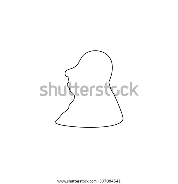 Full Face Fat Man Outline Black Stock Vector (Royalty Free) 307084541 ...