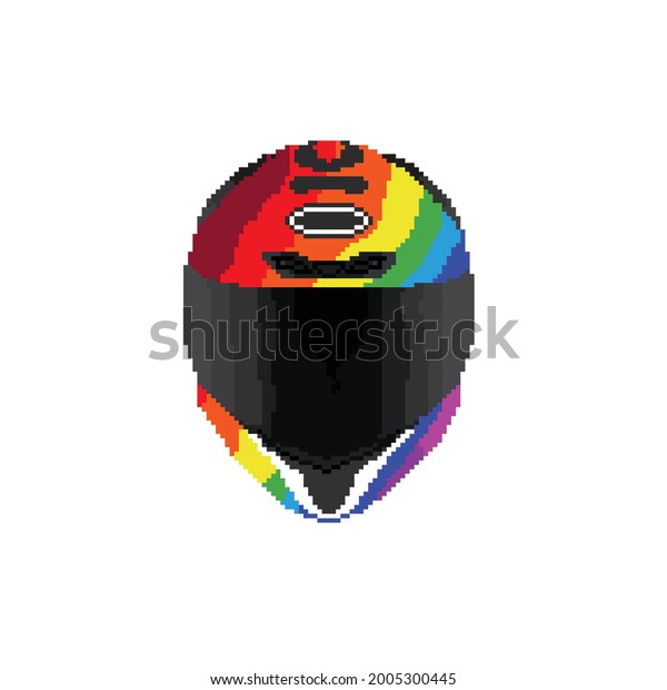 Full Face Helmet Pixel Art Style Stock Vector (Royalty Free) 2005300445 ...