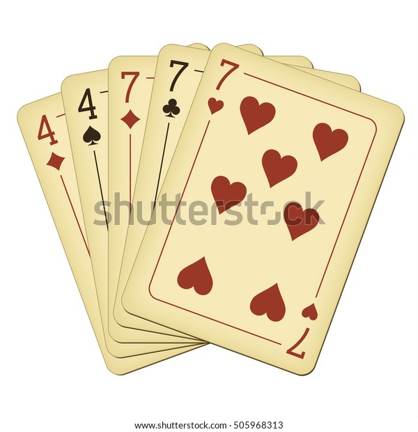 Full House Vintage Playing Cards Vector Stock Vector (Royalty Free ...