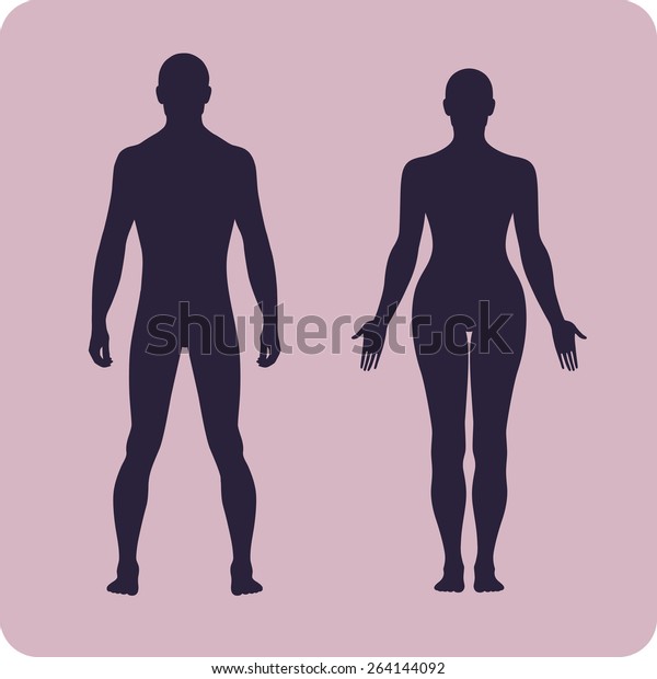 Full Length Front Human Silhouette Vector Stock Vector (Royalty Free ...