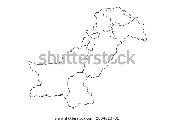 Vektor Stok Full Map Pakistan Outline Map Pakistan (Tanpa Royalti ...