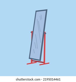Full Mirror Illustration Blue Background Stock Vector (Royalty Free ...
