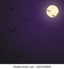 Full Moon Bats Halloween Background Stock Vector (Royalty Free ...