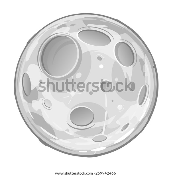 Full Moon Cartoon Craters Gray Colors Stock Vector (Royalty Free ...