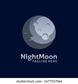 Full Moon Logo Design Crescent Moon Stock Vector (Royalty Free ...