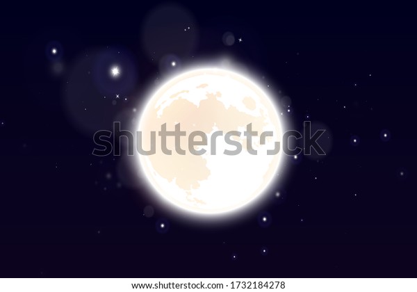 Luna completa y la estrella en: vector de stock (libre de regalías ...