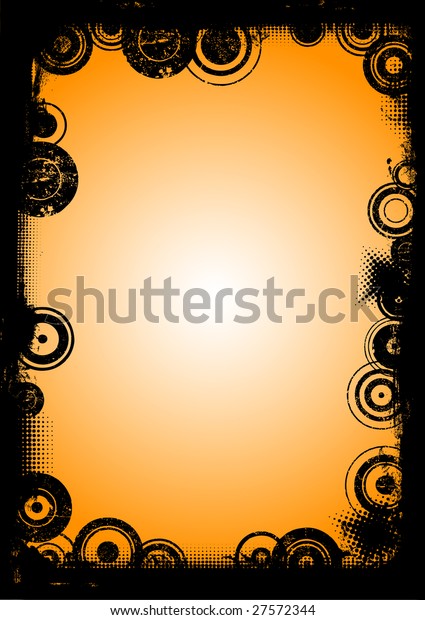 Full Page Black Border Fading Circles Stock Vector (Royalty Free ...