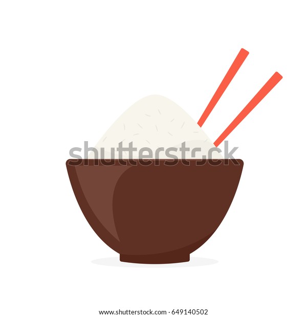 Full Rice Bowl Vector Illustration Isolated Stock Vector (Royalty Free ...