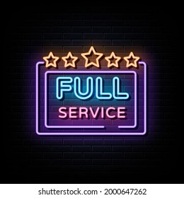 Full Service Neon Sign Vector Sign Stock Vector (Royalty Free ...