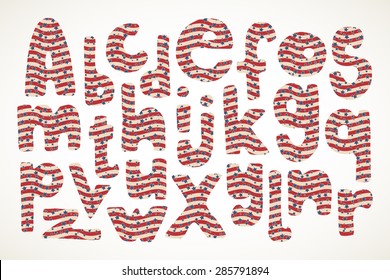 Red Ribbon Alphabet Set Red Ribbon: Stock-Vektorgrafik (Lizenzfrei ...