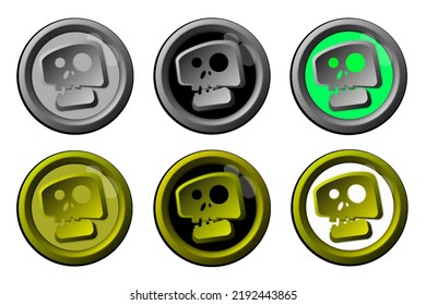 Full Set Skull Icons Transparent Background Stock Vector (Royalty Free ...
