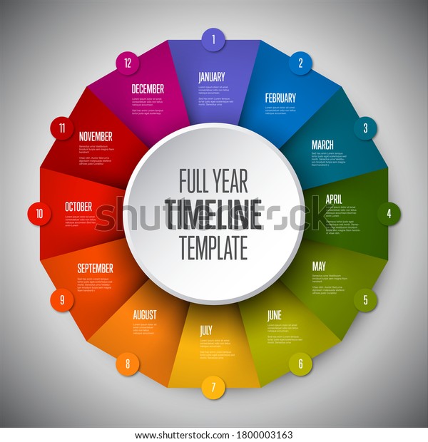 Full Year Timeline Template All Months Stock Vector (Royalty Free ...