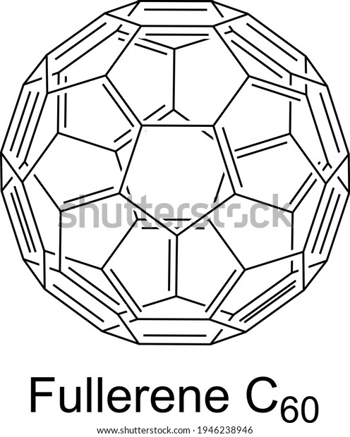 Fullerene C60 Molecule Model Chemical Structure Stock Vector (Royalty ...