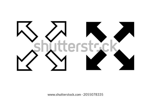 Fullscreen Icon Set Expand Full Screen Stock Vector (Royalty Free ...