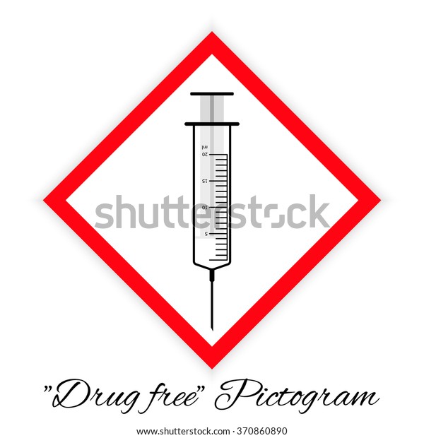 Fully Vector Drug Free Pictogram Syringe Stock Vector (Royalty Free ...