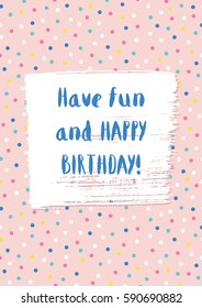 Fun Birthday Card Confetti Vector Illustration Stock Vector (Royalty ...