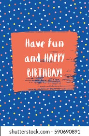 Vektor Stok Fun Birthday Card Confetti Vector Illustration (Tanpa ...