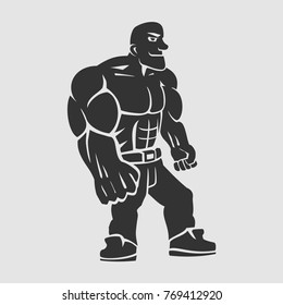 Bodybuilder Funny Cartoon Vector Character 스톡 벡터(로열티 프리) 284316950 ...