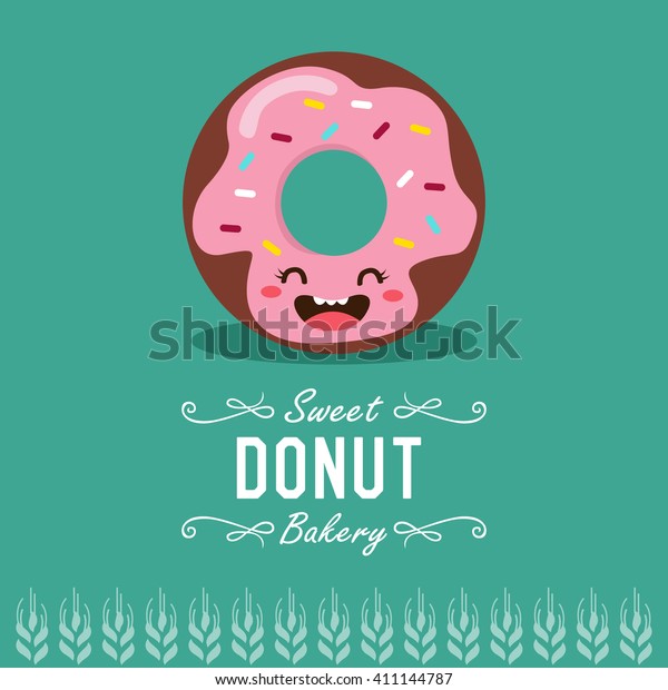 Fun Cartoon Donut Bakery Pastry Cartoon Stock Vector (Royalty Free ...