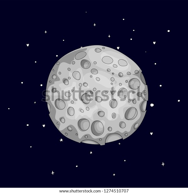 Fun Cartoon Gray Sponge Moon Icon Stock Vector (Royalty Free ...