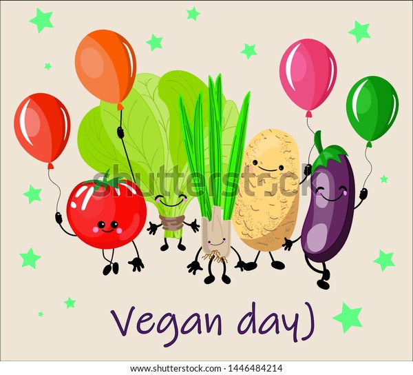 Fun Collection Plant Cartoon Characters Vector Stock Vector (Royalty ...