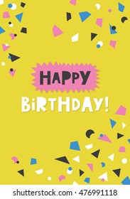 Fun Confetti Birthday Card Vector Illustration Stock Vector (Royalty ...