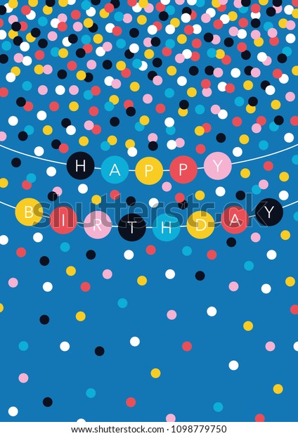 Fun Confetti Birthday Card Vector Illustration Stock Vector (Royalty ...