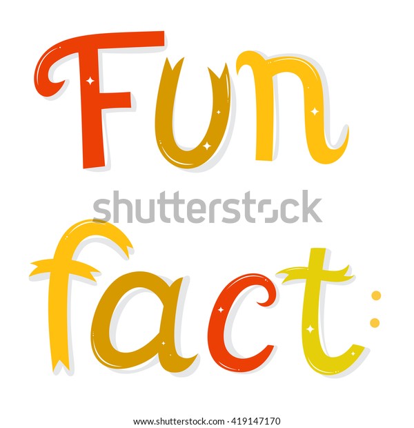Fun Fact Lettering Cartoon Letters Isolated Stock Vector (Royalty Free ...
