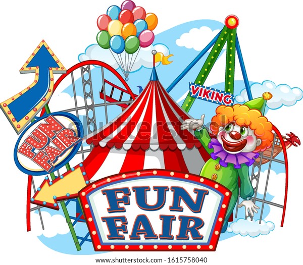 Fun Fair Sign Circus Rides Background Stock Vector (Royalty Free ...