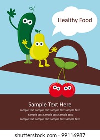 Vegetable Fruit Characters Parade Stock Vector (Royalty Free) 148400846 ...