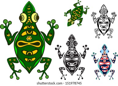 Fun Frog Set Ethnic Tribal Design Stock Vector (Royalty Free) 151978745 ...
