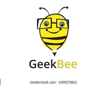 Fun Geek Bee Logo Design Using Stock Vector (Royalty Free) 1509273812 ...
